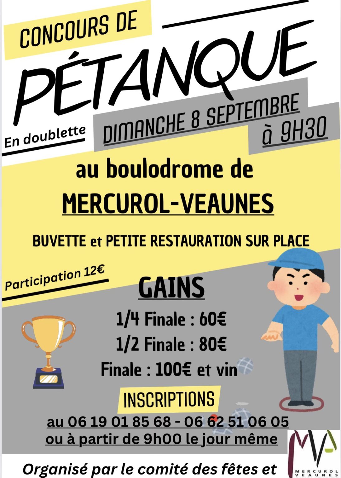 Concours de pétanque - Mairie Mercurol-Veaunes (Drôme - 26)